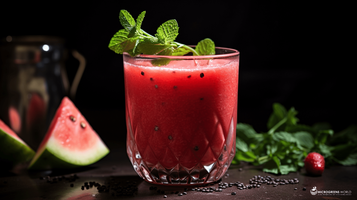 Minty Watermelon Basil Refresher | Microgreens World